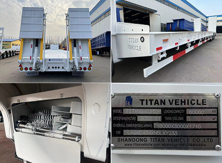 Tri Axle Semi Low Bed Trailer for Sale | Lowbed for Sale with Folding Ramps